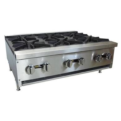 Cookline CHP-36-6 36" Gas Six Burner Commercial Countertop Hot Plate ...