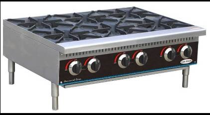 Serv Ware 6 Burner Gas Hot Plate SHPS-36 36 inches - FOOD DEALS SUPPLY