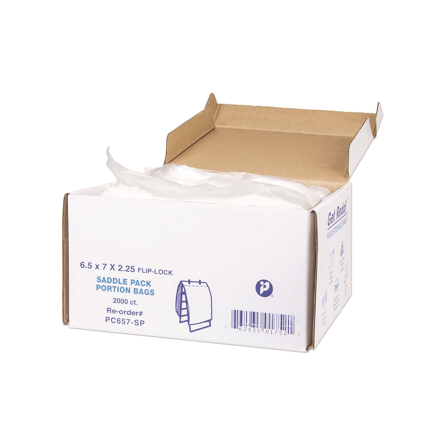 Get Reddi Saddle Pack Poly Food Portion Bags, Fold-Top Closure, 6.5"x 7 ...